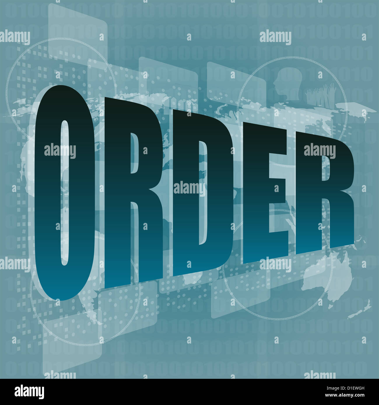 order on digital screen, business and technology concept Stock Photo ...