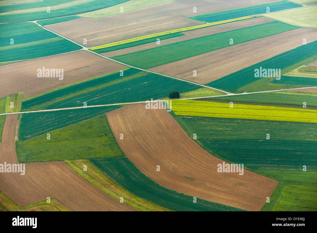 Different fields, aerial photo Stock Photo - Alamy