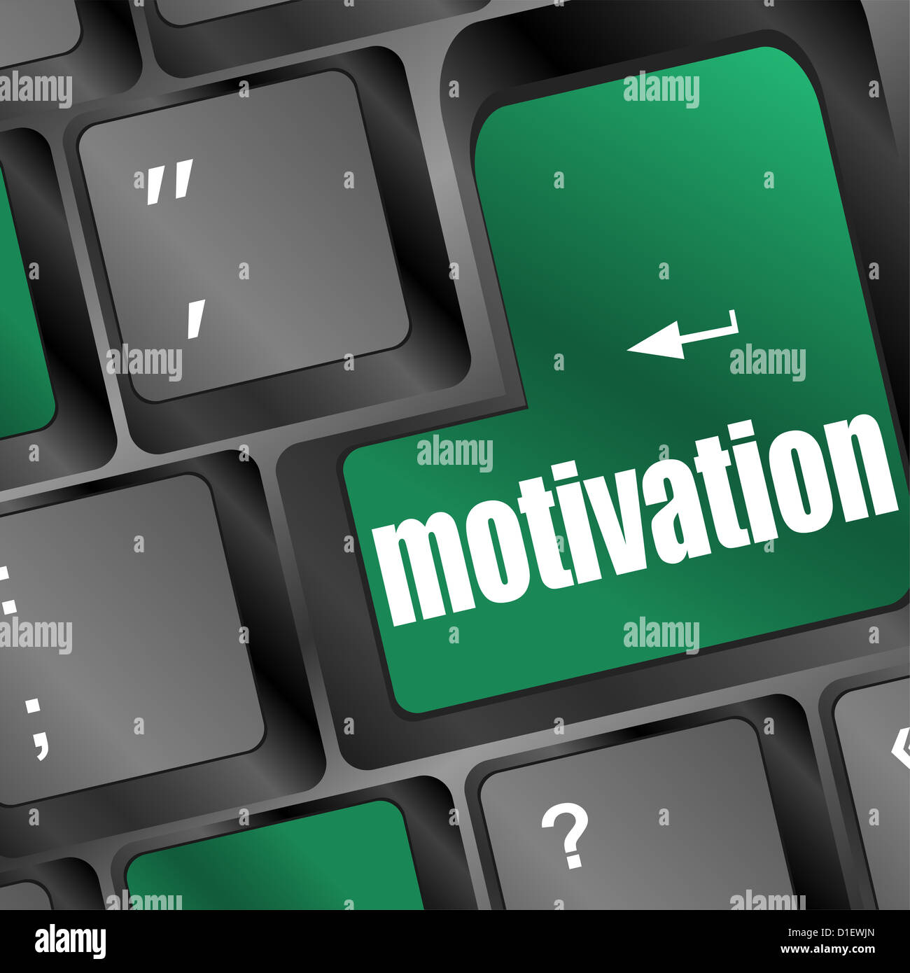 Computer keyboard - green key motivation, business concept Stock Photo ...