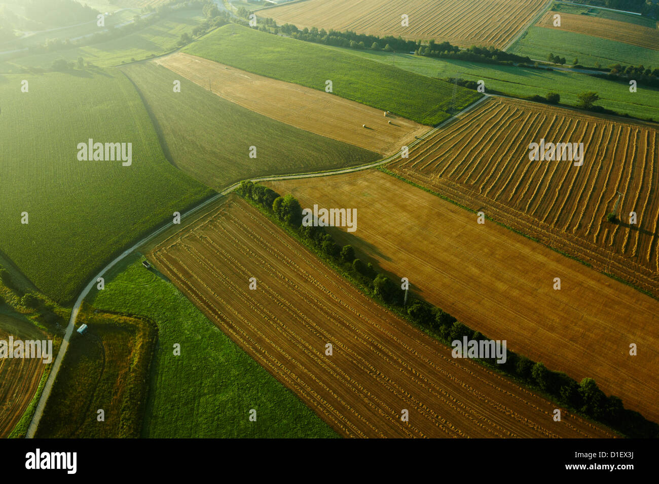 Field landscape, aerial photo Stock Photo - Alamy