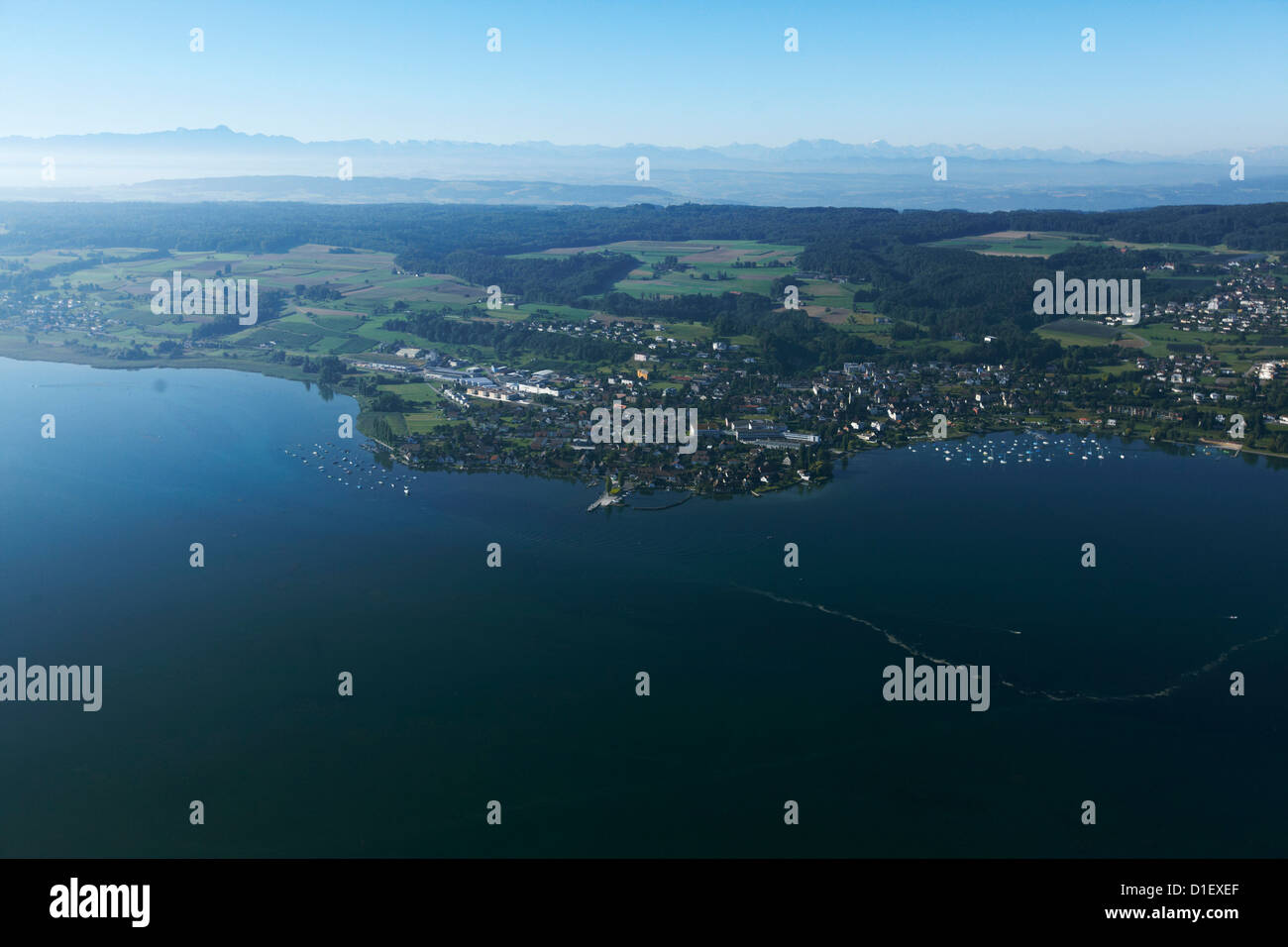 Ermatingen at Lake Constance, Thurgau, Switzerland, aerial photo Stock ...