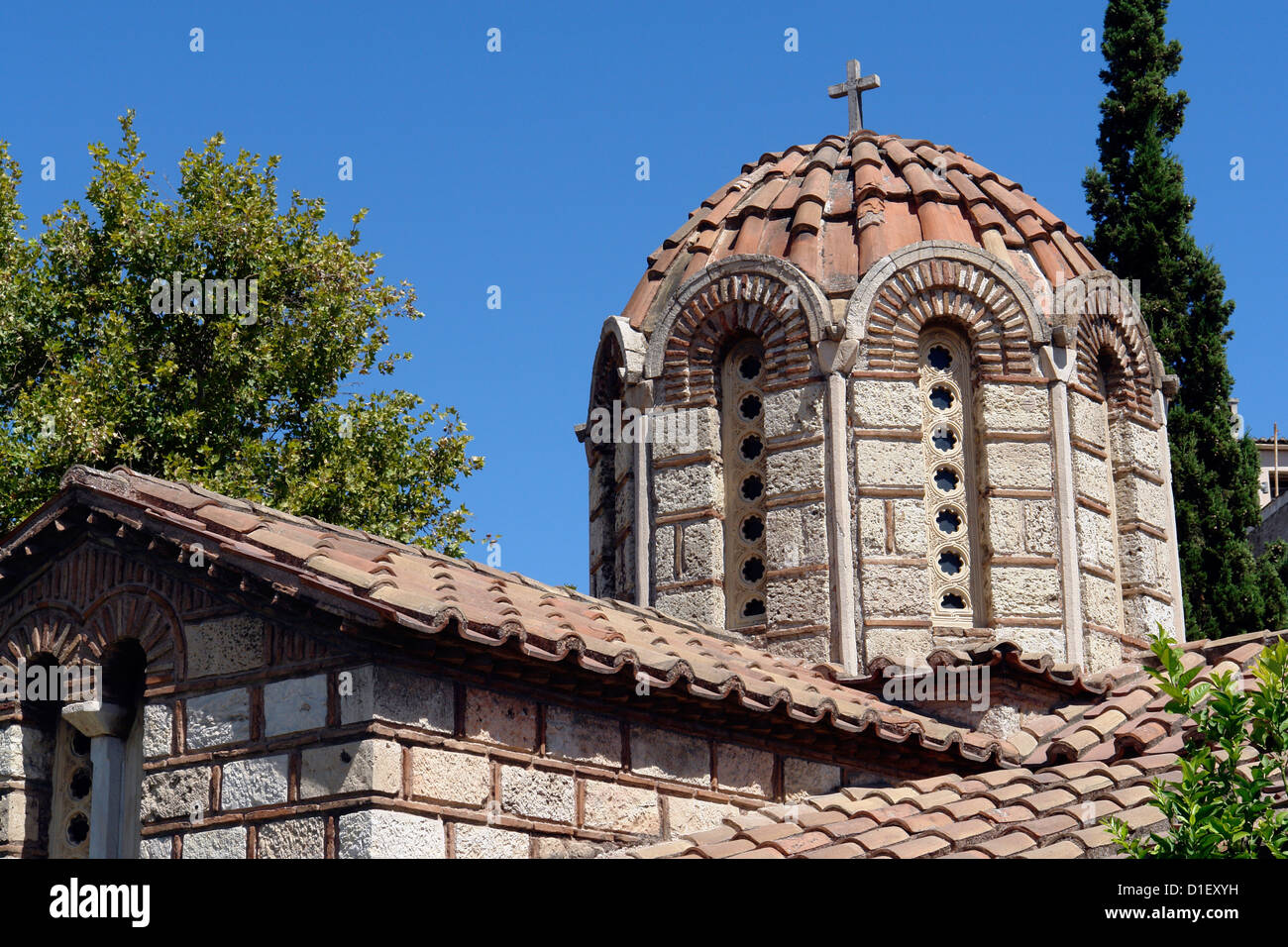 Dome of the church Agios Asomatos, Athens, Greece Stock Photo - Alamy