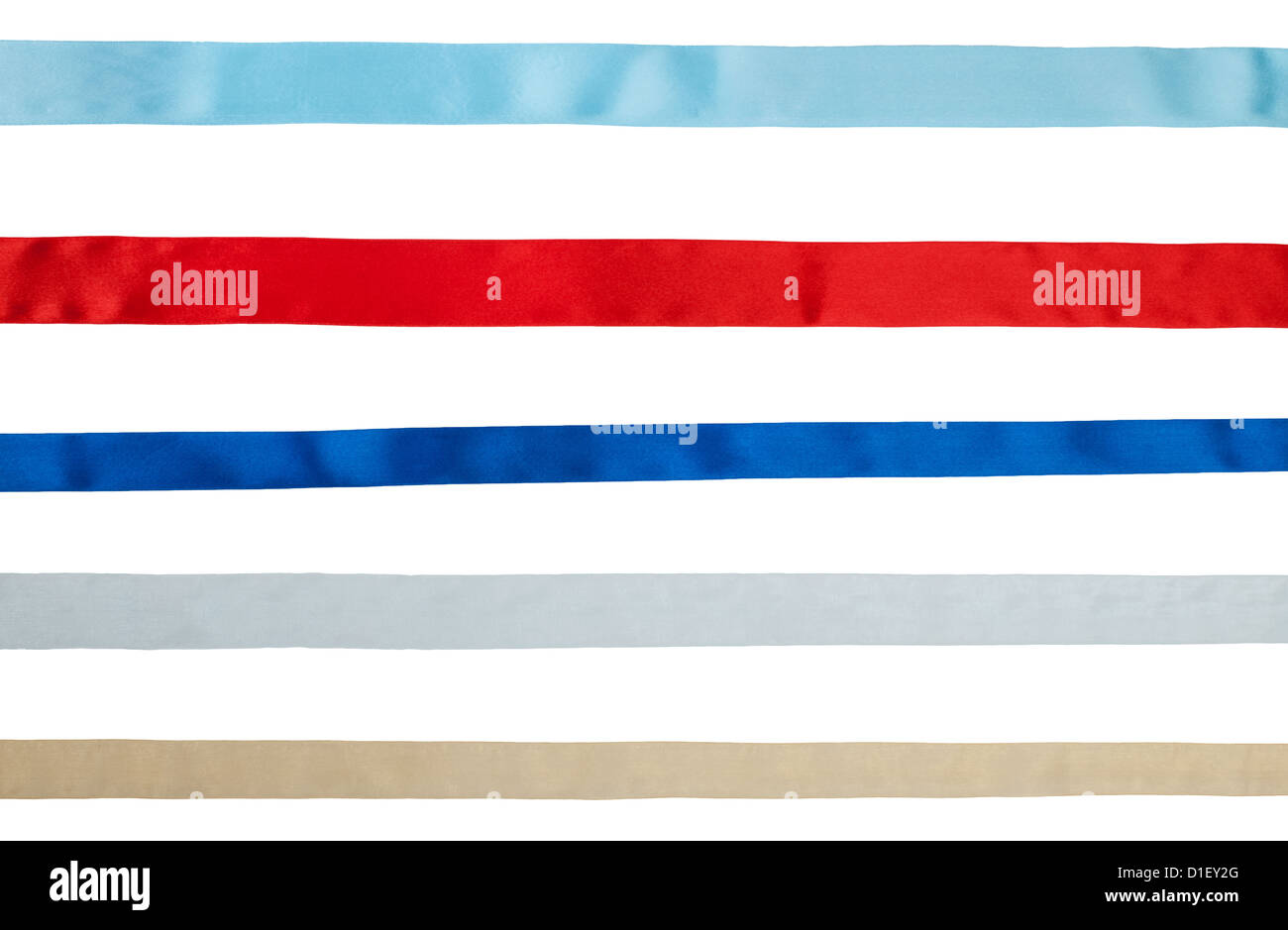 Ribbons and braid. Colorful collection isolated on a white background ...