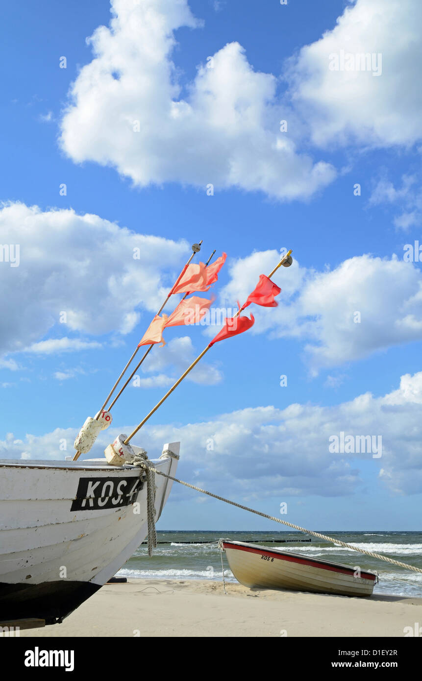 Fishing boat with pennants in Koserow, Usedom, Germany Stock Photo - Alamy