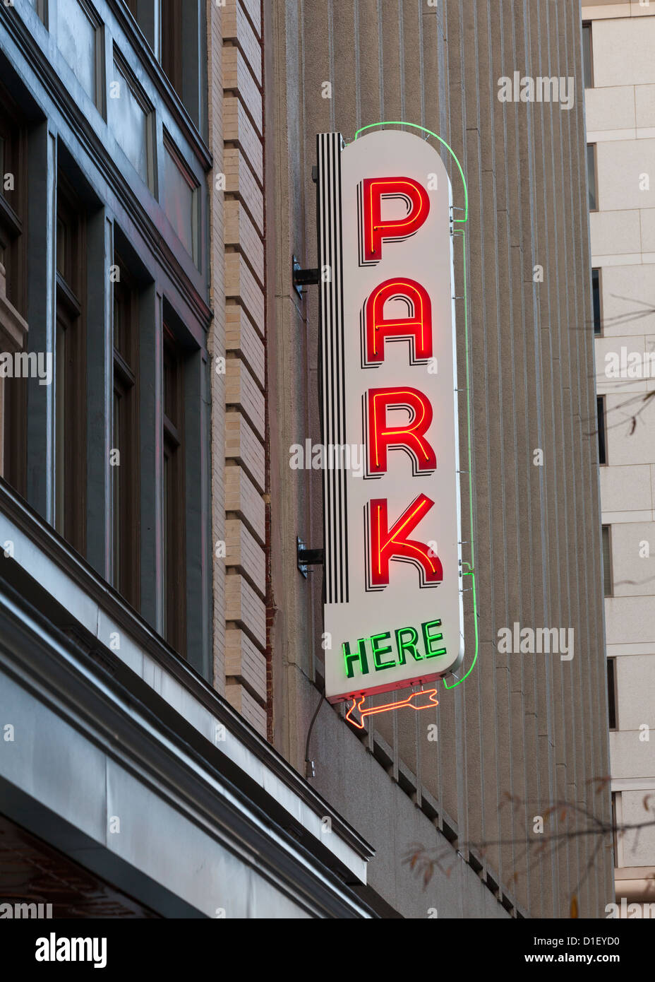 Parking garage sign - USA Stock Photo - Alamy