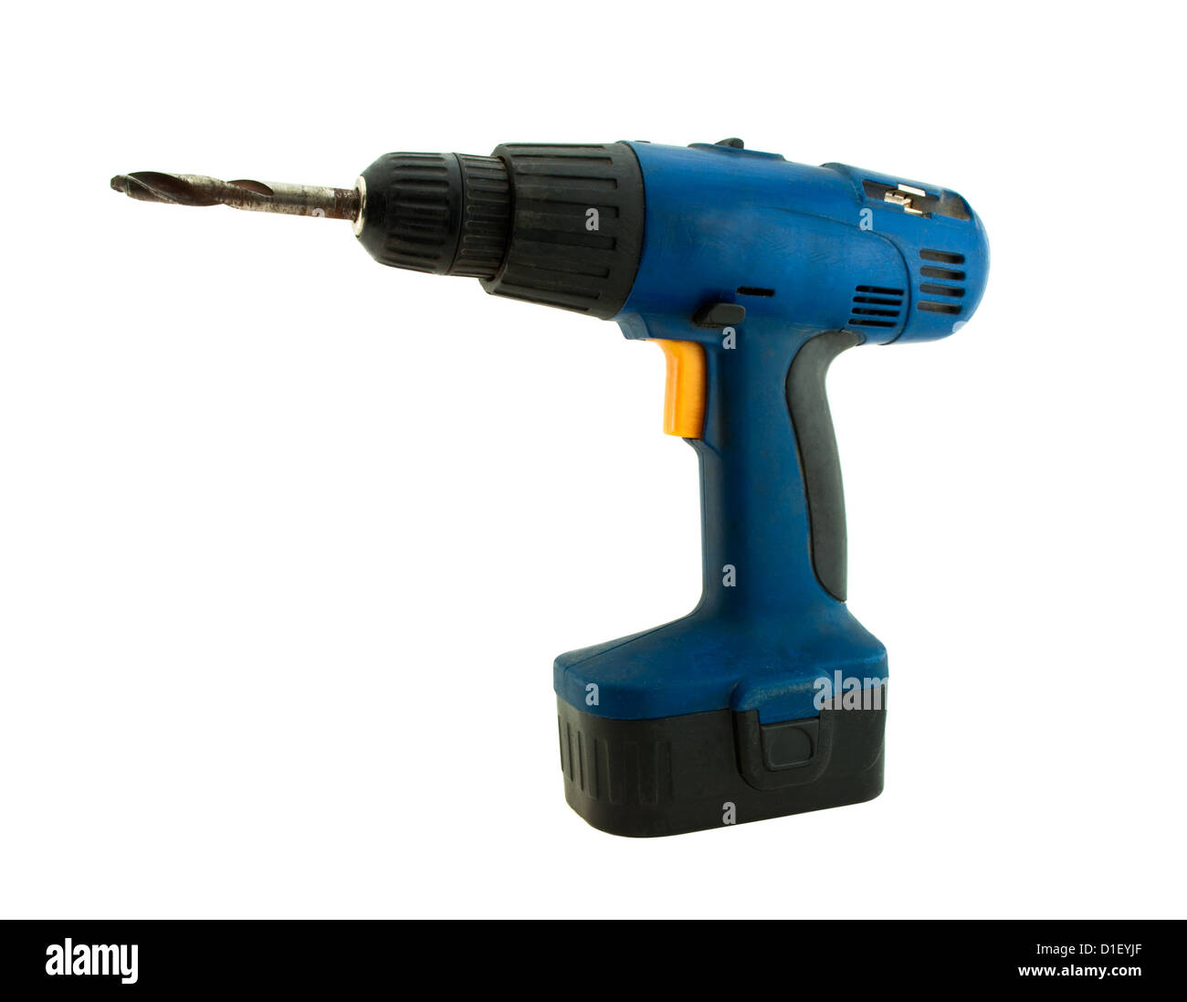 blue cordless screwdriver on a white background Stock Photo - Alamy