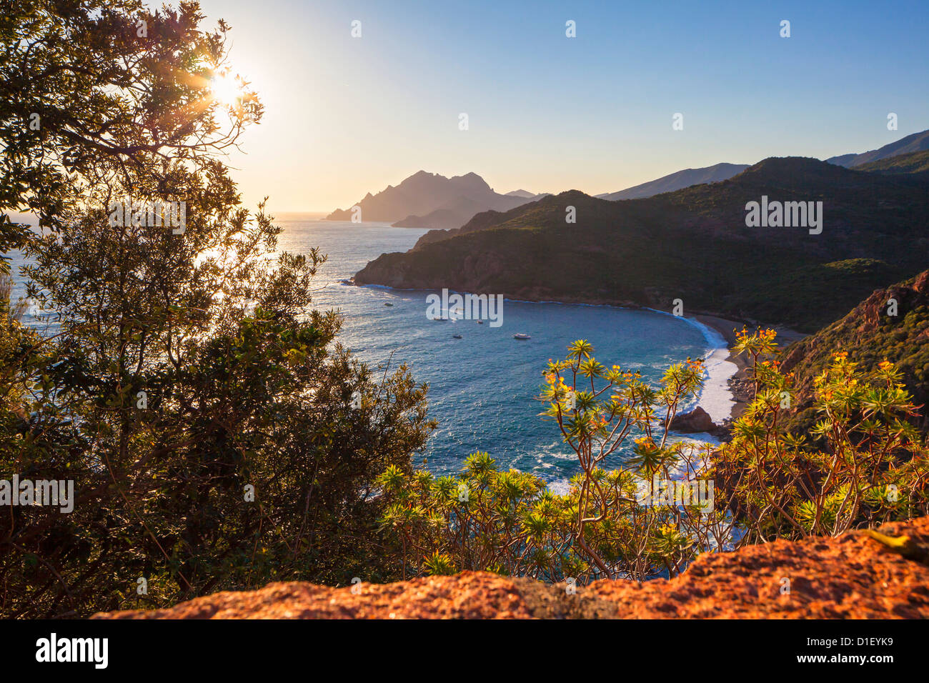 Sunset at the gulf of Porto, Corsica, France Stock Photo - Alamy