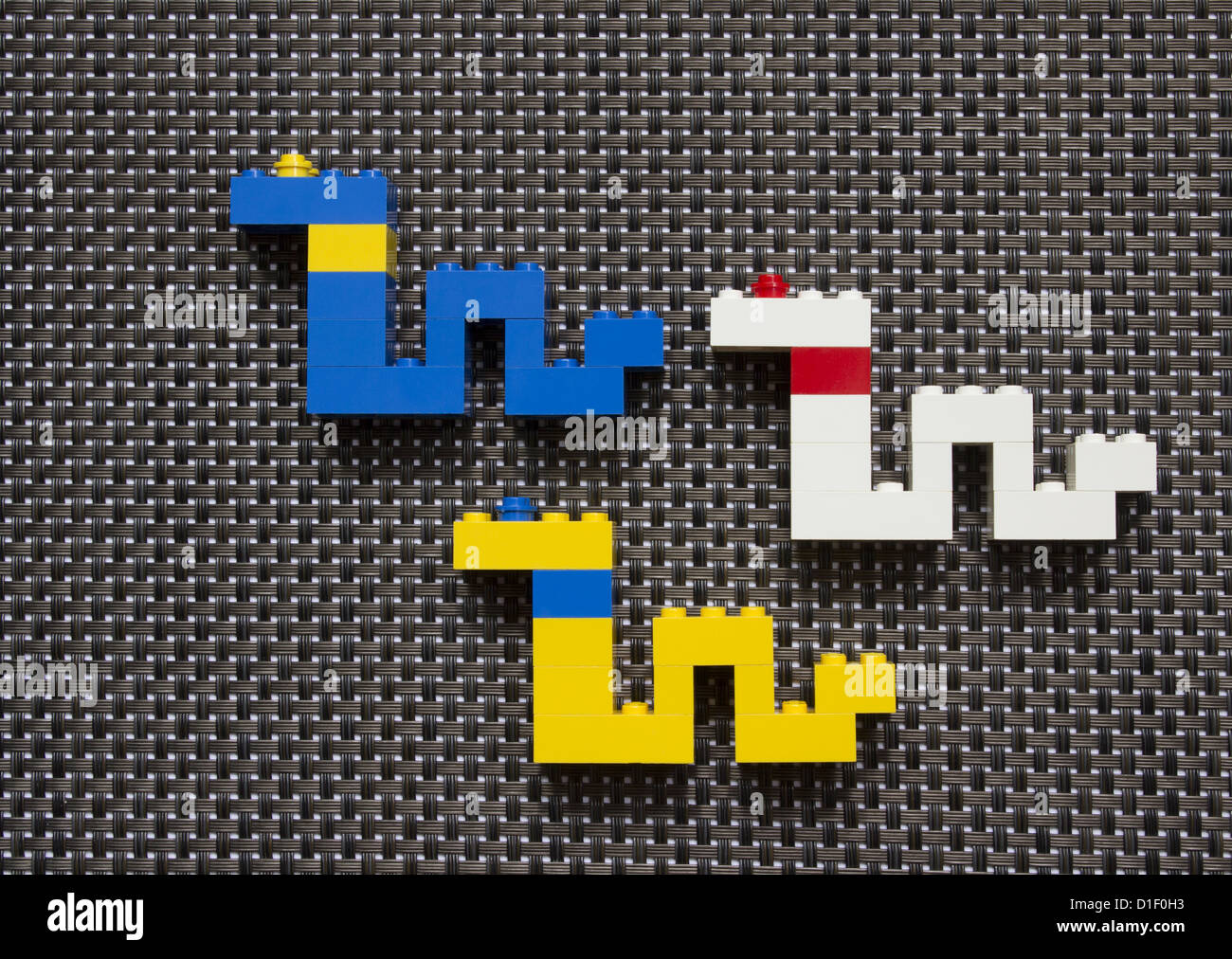 Snakes made from plastic blocks Stock Photo - Alamy