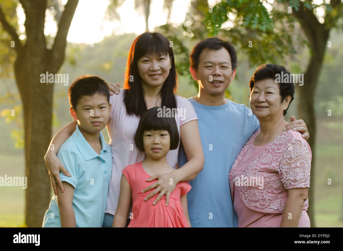 asian family outdoor enjoyment and quality time Stock Photo - Alamy