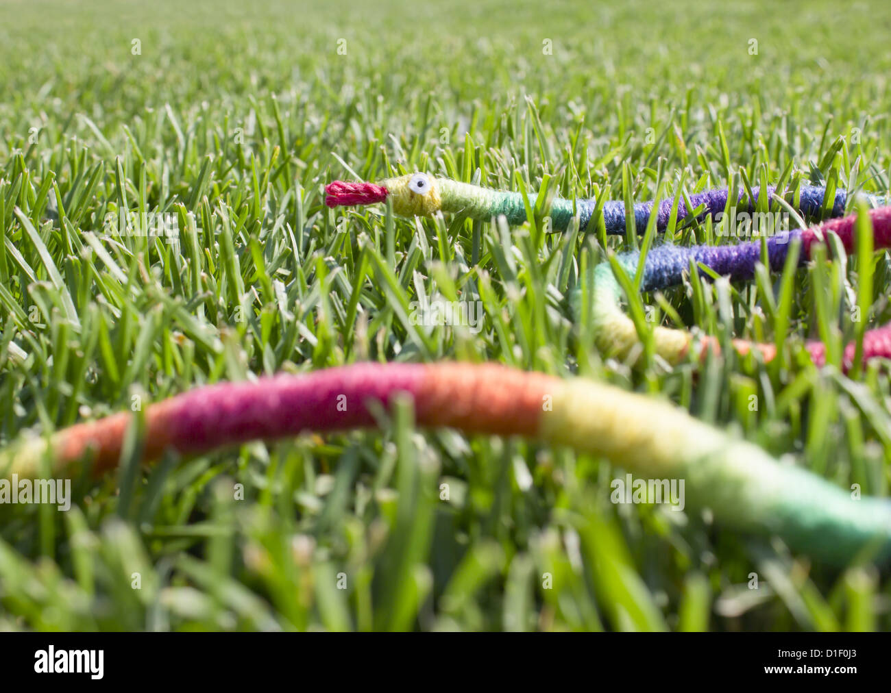 Snake made from a code on Lawn Stock Photo - Alamy