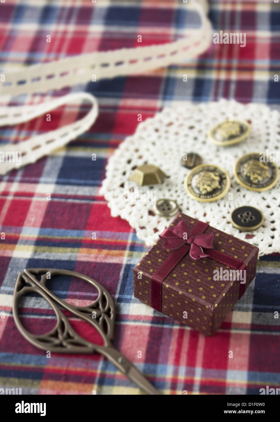 Gift box and variety goods Stock Photo - Alamy