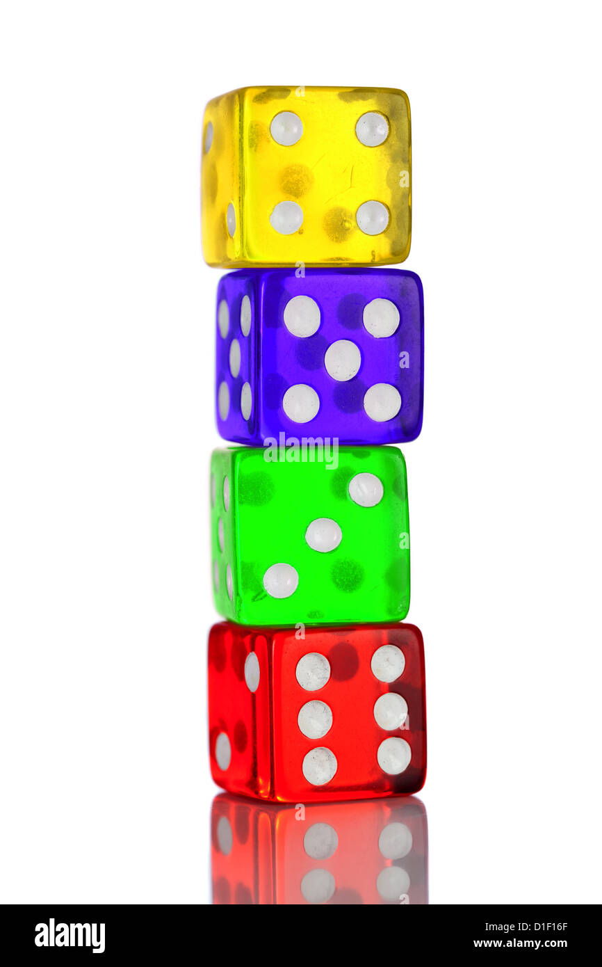 classic dice on a white background Stock Photo - Alamy