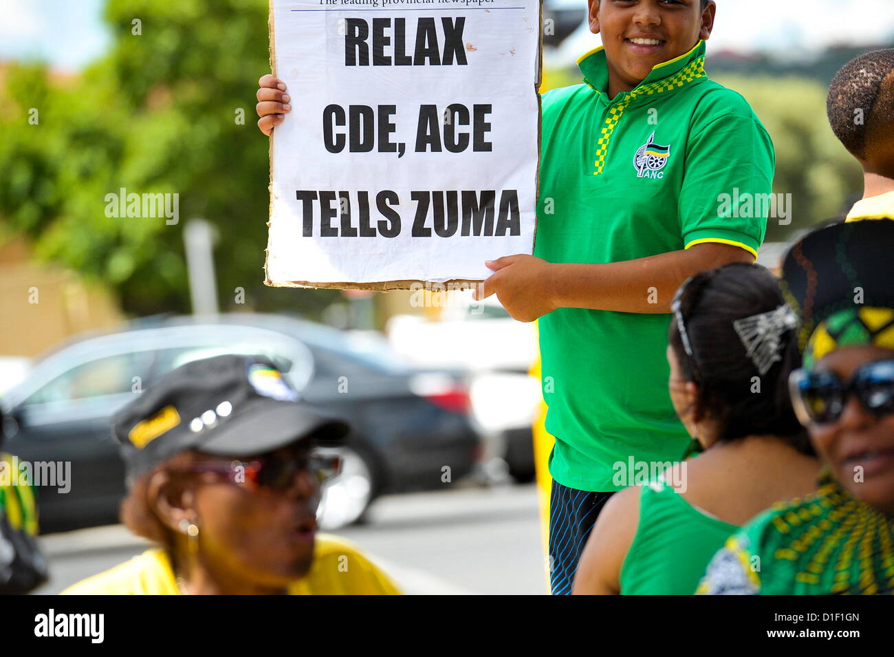BLOEMFONTEIN, SOUTH AFRICA: A young supporter at the University of the ...