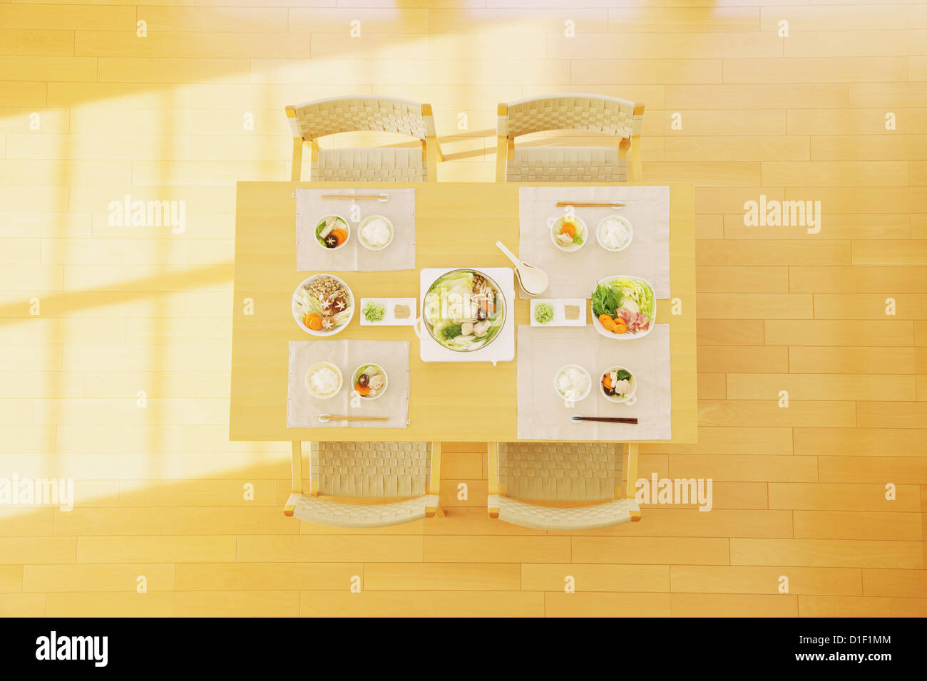 Dining table from above hi-res stock photography and images - Alamy