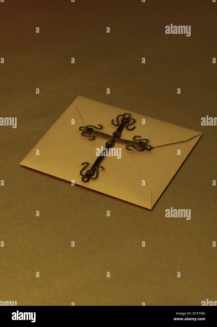 Envelope and a cross Stock Photo - Alamy