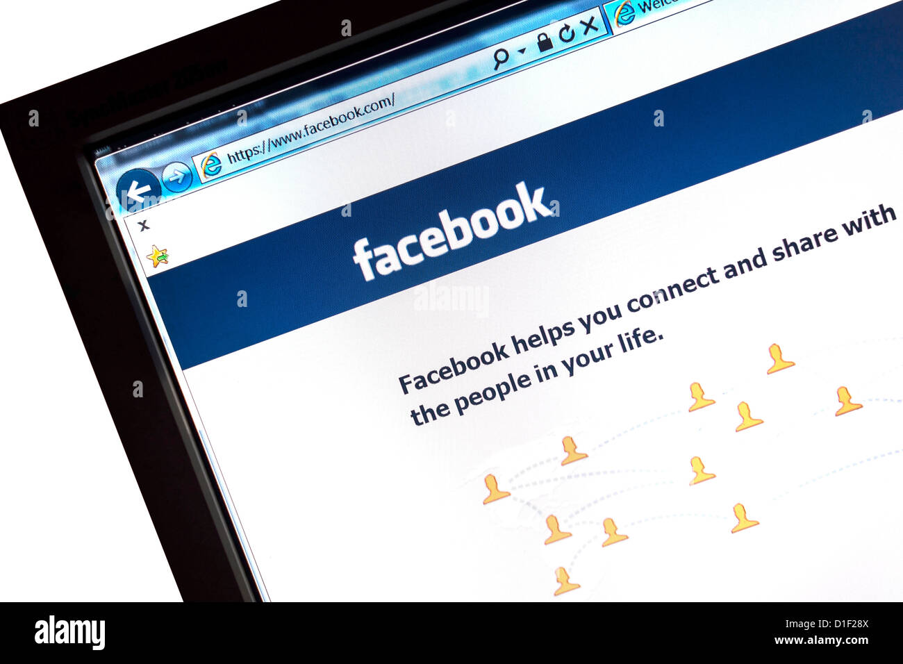 Facebook website display on computer screen Stock Photo - Alamy
