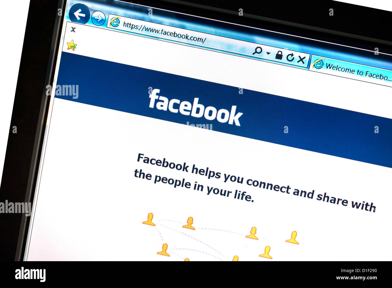 Facebook website display on computer screen Stock Photo - Alamy