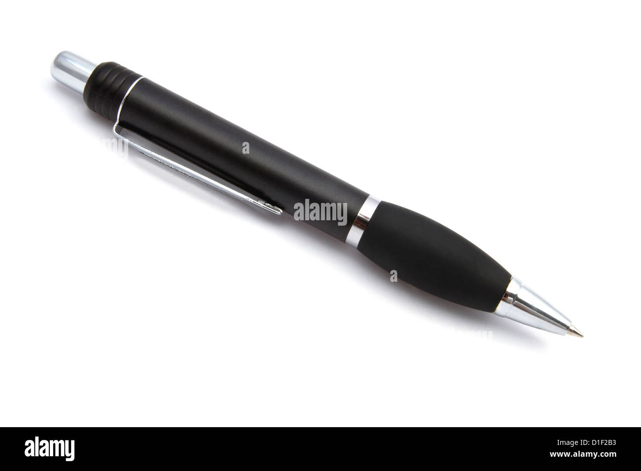 Black ballpoint pen isolated on white background Stock Photo - Alamy