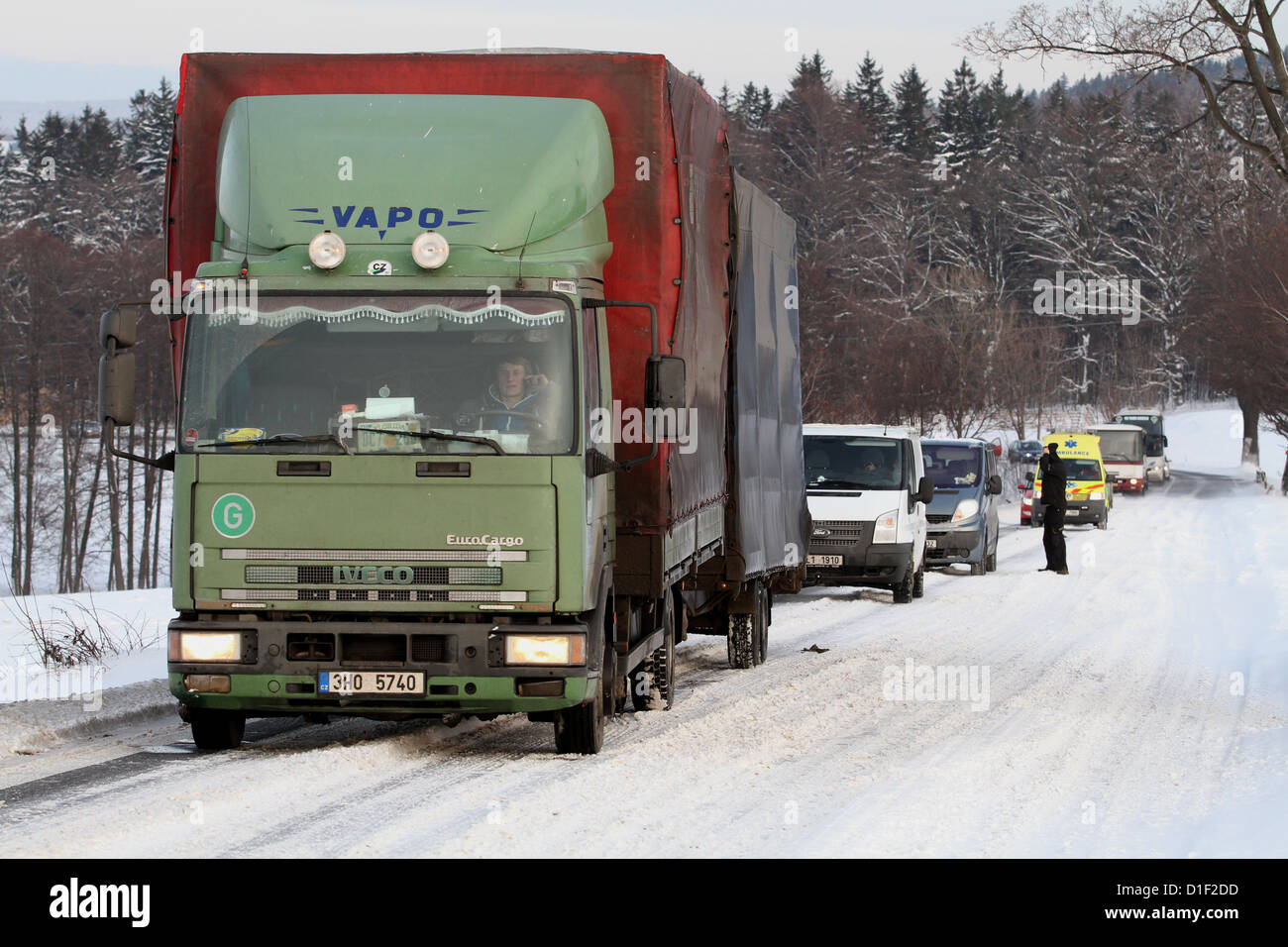 Polish truck accident Stock Photo - Alamy