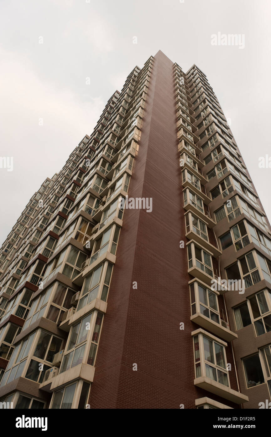 Brown apartment block Stock Photo - Alamy