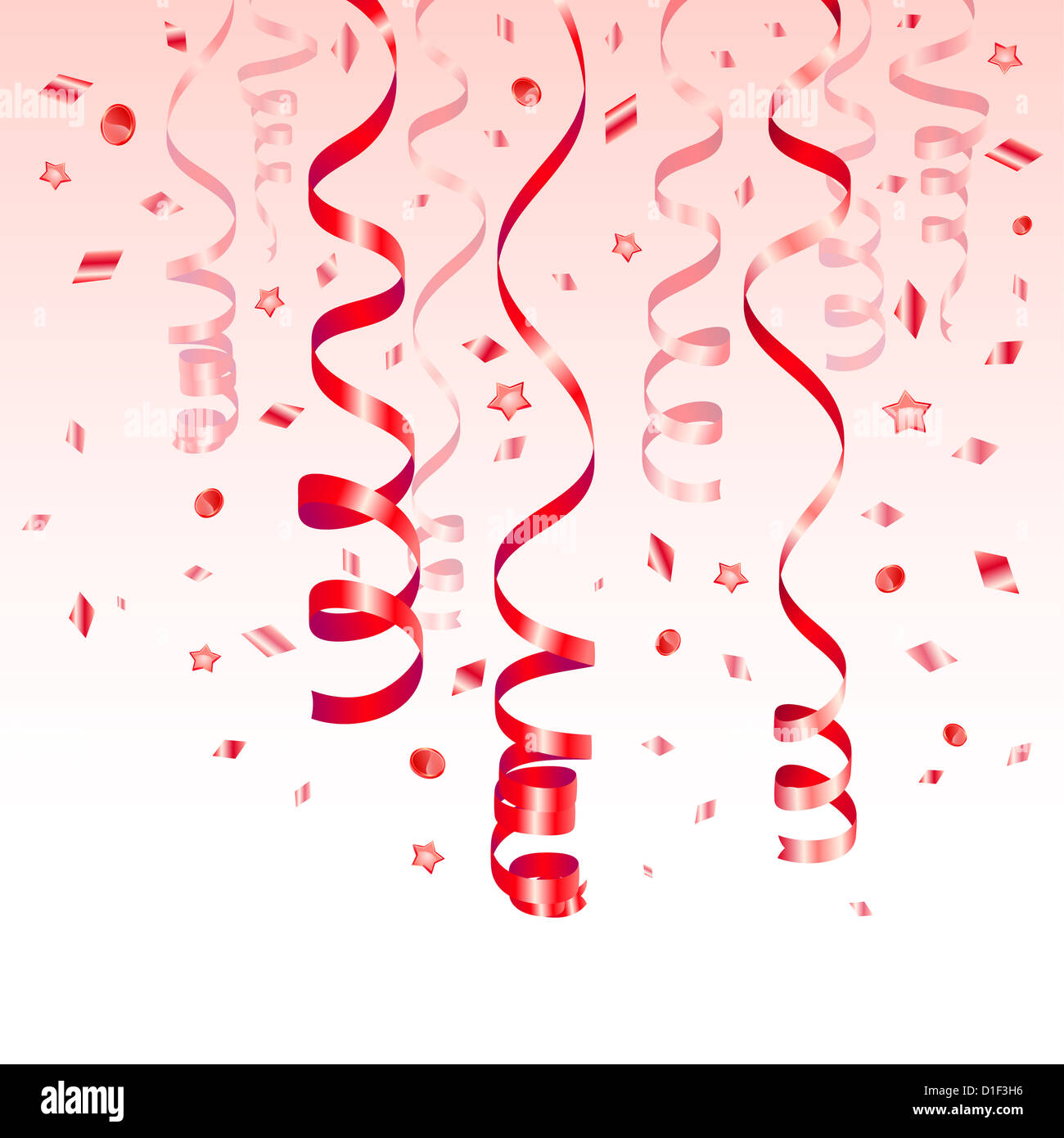 Birthday Background with Streamer and Confetti, illustration Stock ...