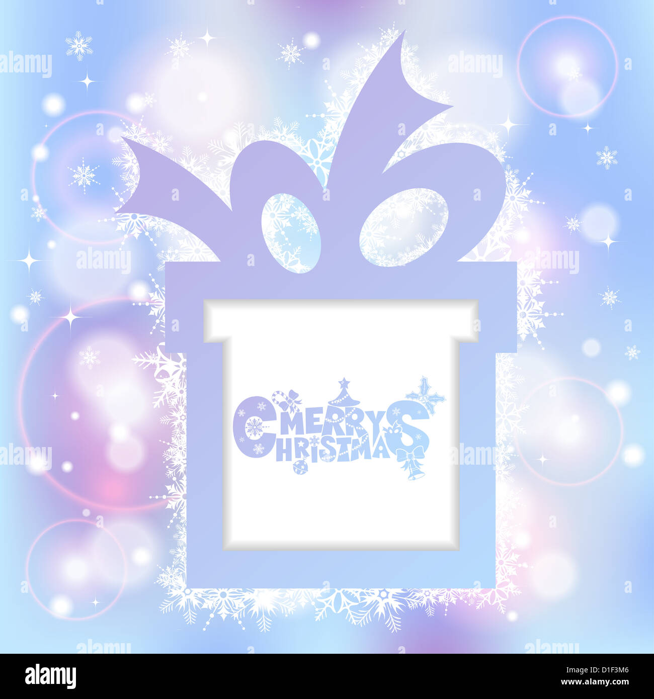 Christmas Background with Gift Box Frame, illustration Stock Photo - Alamy