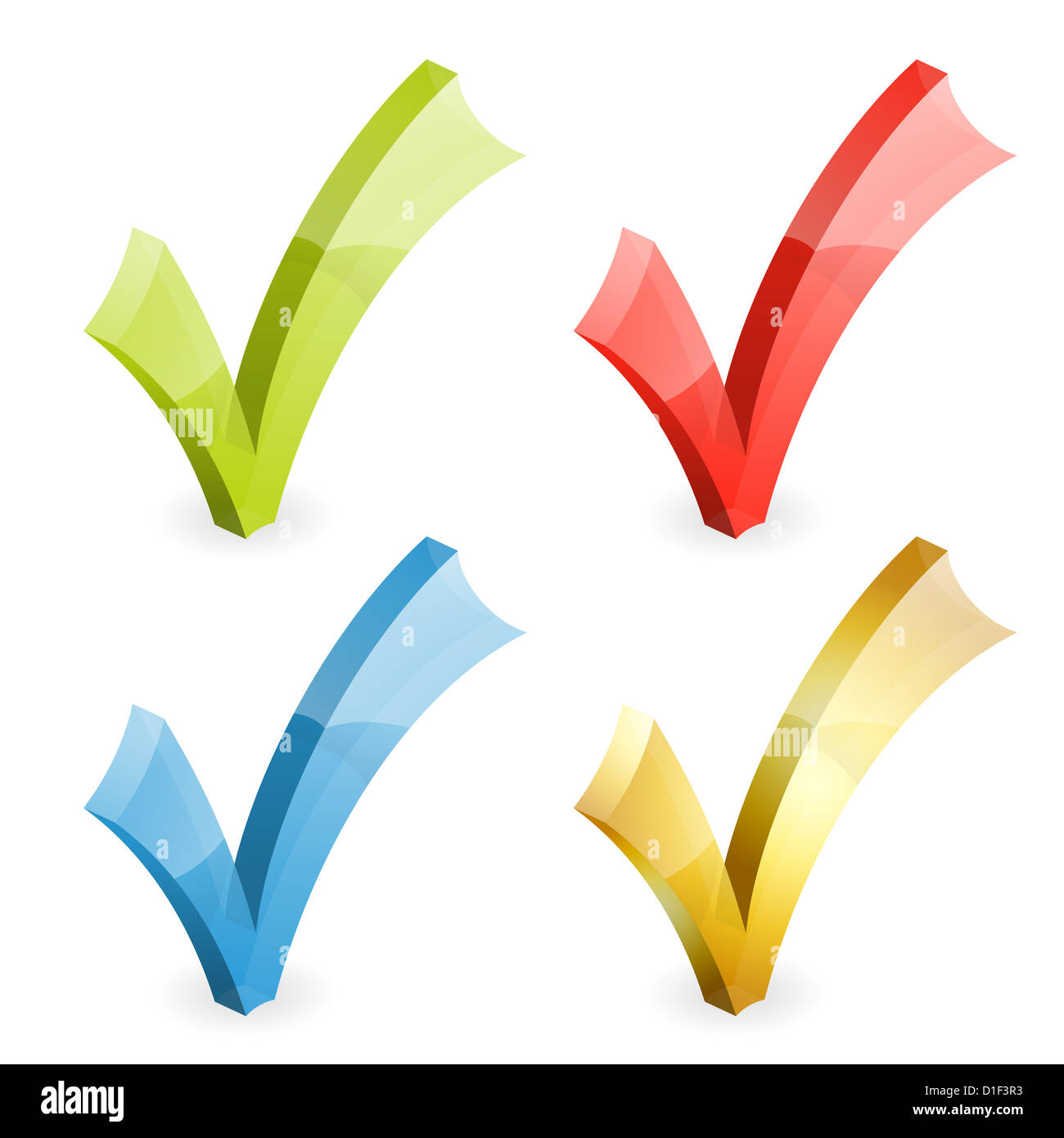 Set Transparent Check Marks Various Colors, easy change color, isolated ...