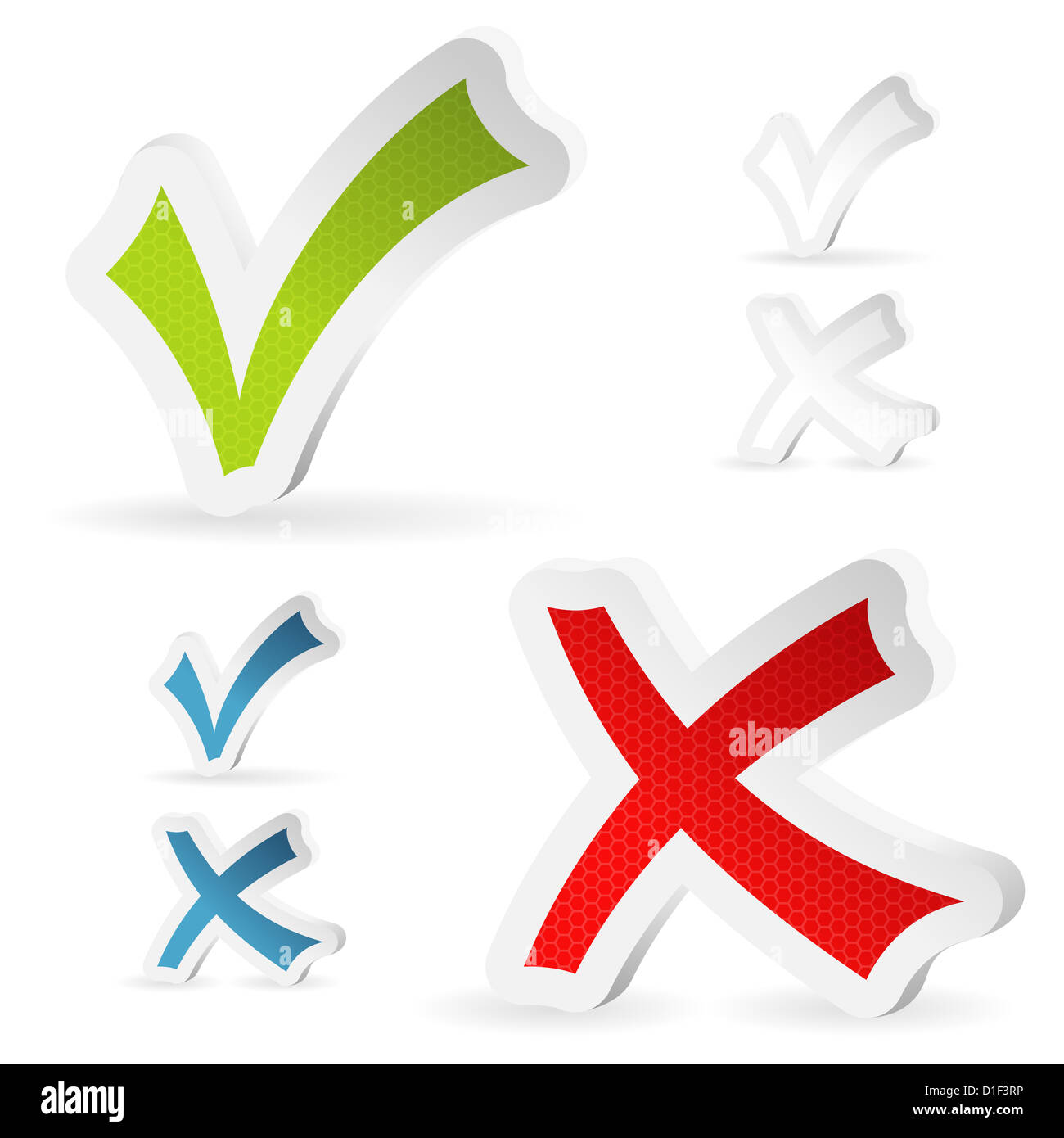 Stickers Check Marks - Yes and No, isolated on white, vector ...