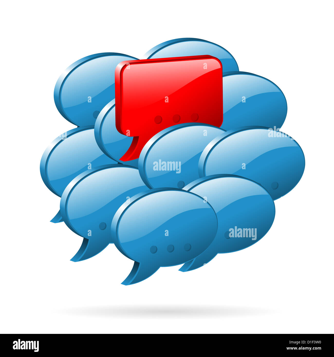 Social Media Concept - Speech Bubbles and One Original Individual ...