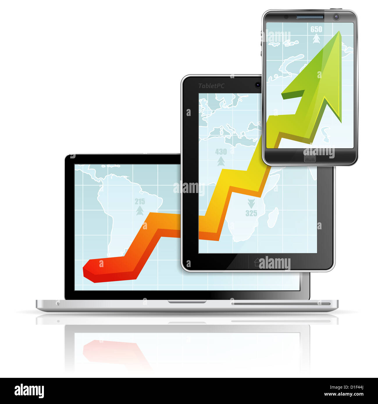 Computer tablet smartphone map graph hi-res stock photography and ...