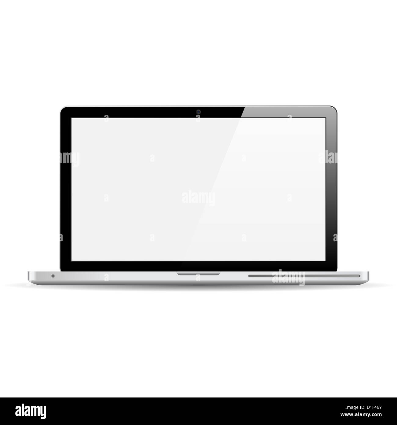 Modern Laptop with Blank Screen, isolated on white background ...