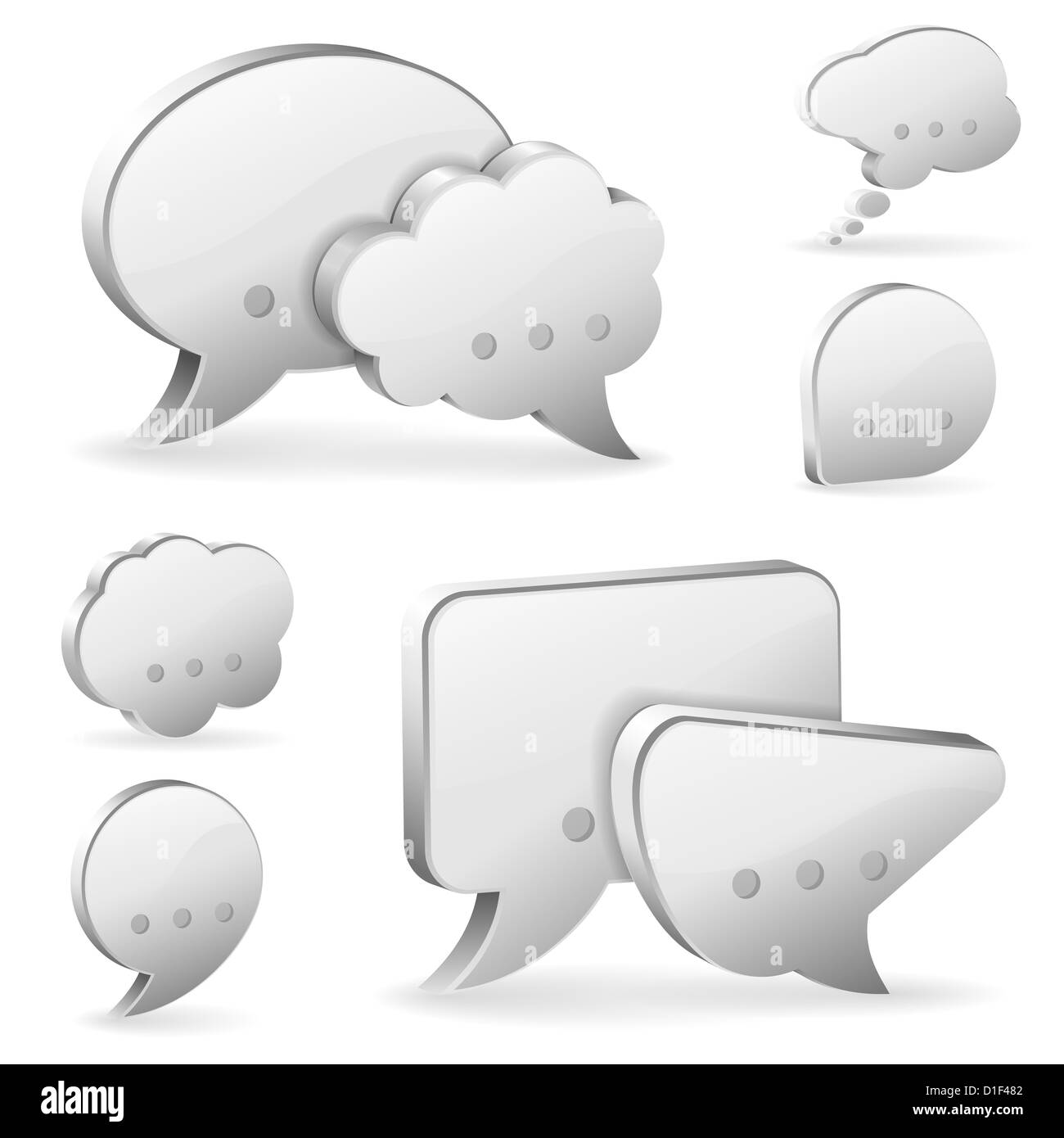 Set Speech and Thought Bubbles, social media concept, illustration ...