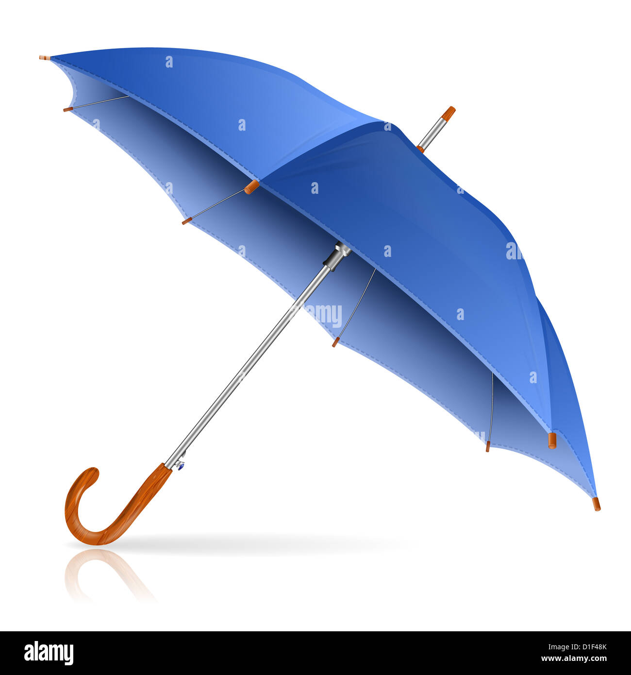 High Detailed Blue Umbrella, isolated on white background, illustration ...