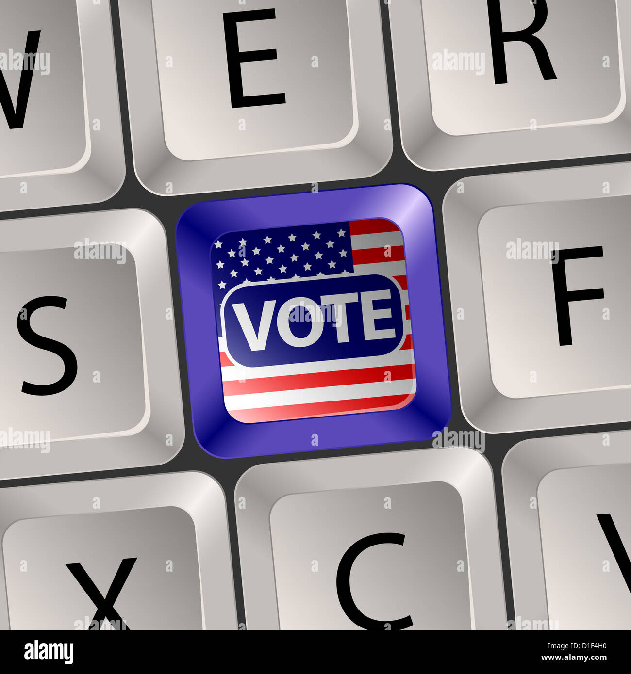 Vote Concept - Computer Keyboard with voting key, U.S. presidential ...