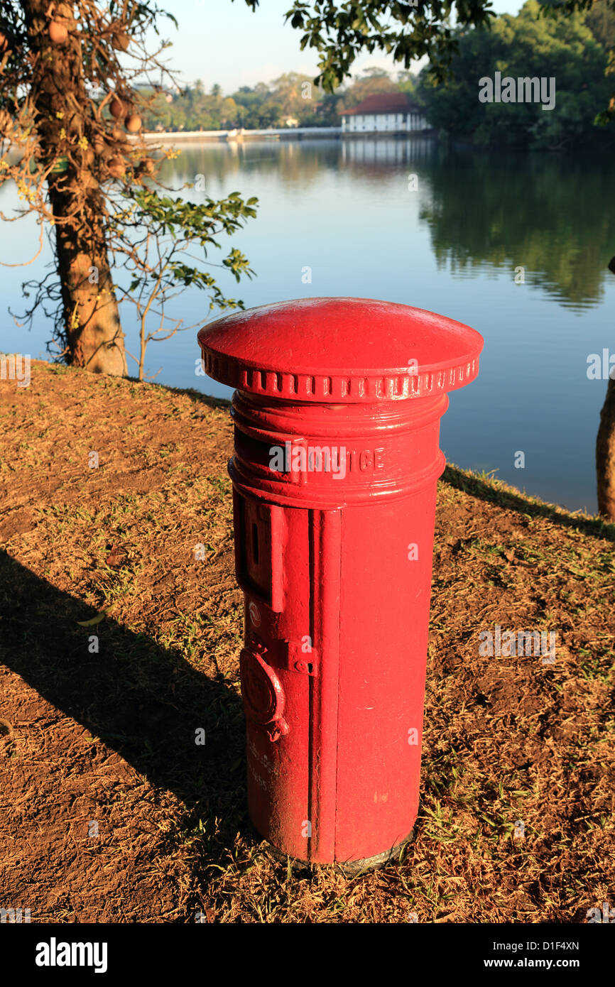 Red post office box next to Lake Kandy in Kandy, Sri Lanka Stock Photo ...