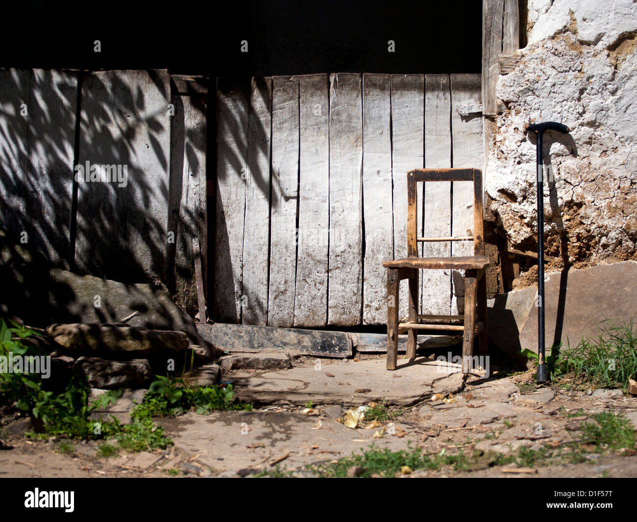 Lonely chair in a remote village Stock Photo - Alamy