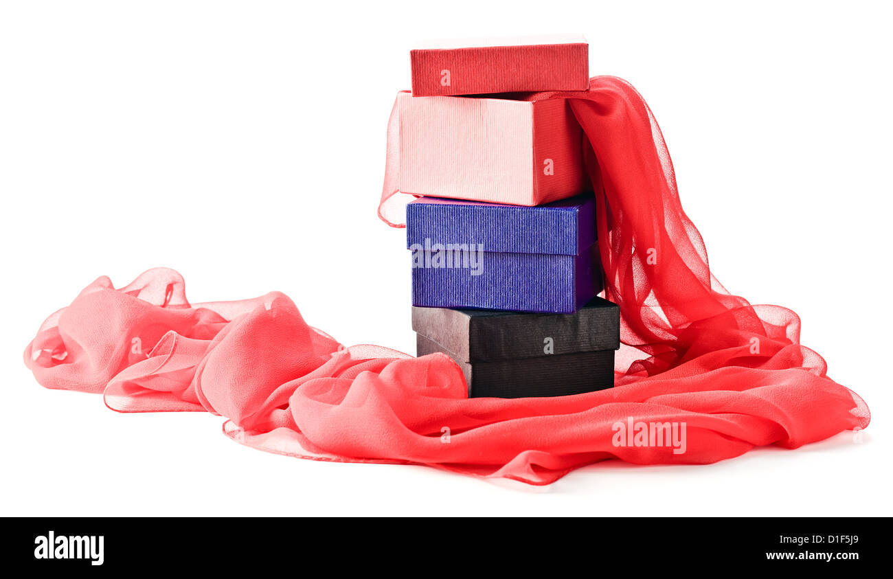 Black white gift box red Cut Out Stock Images & Pictures - Alamy