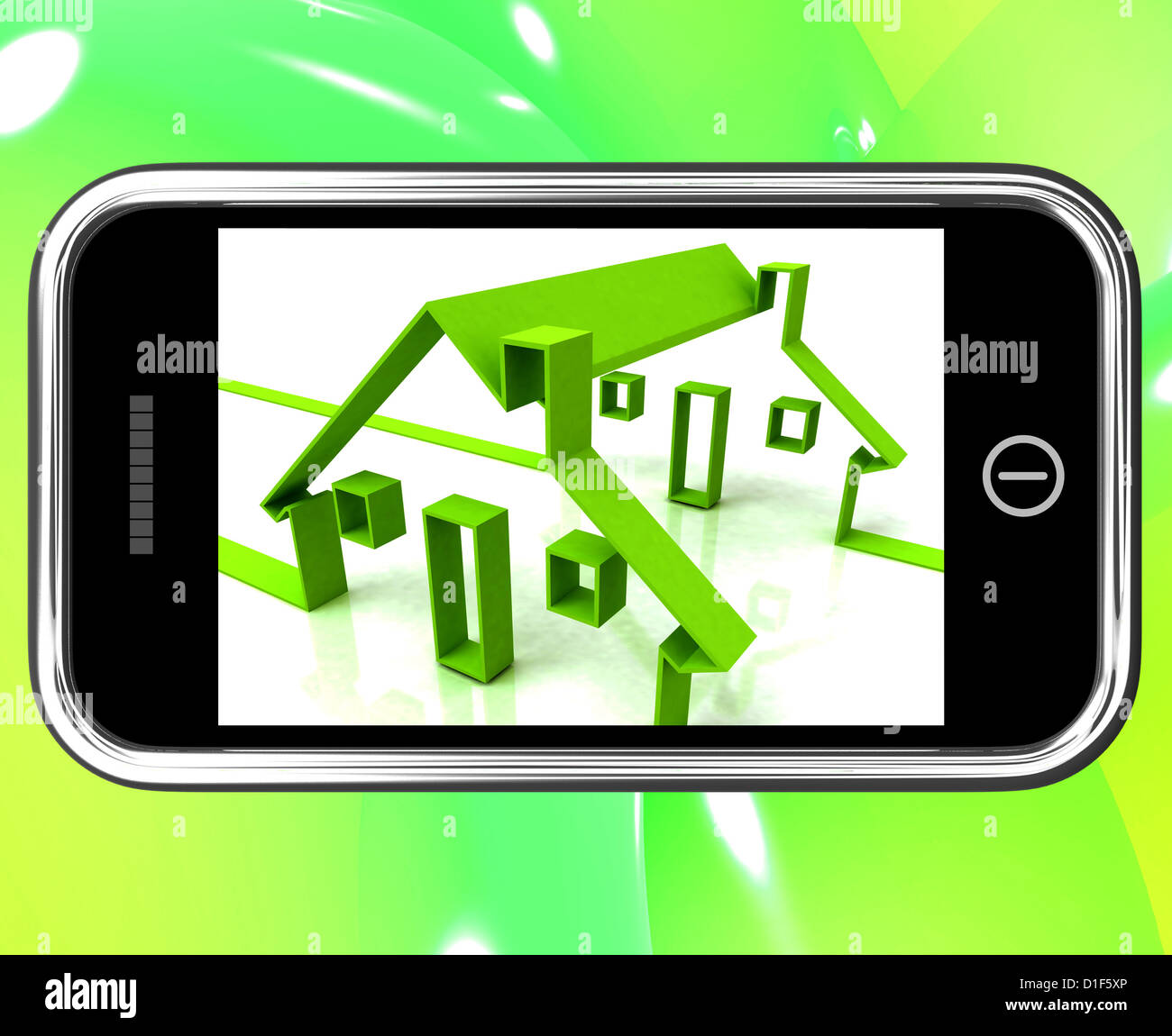 Houses On Smartphone Shows Houses Construction And Residence Buildings ...