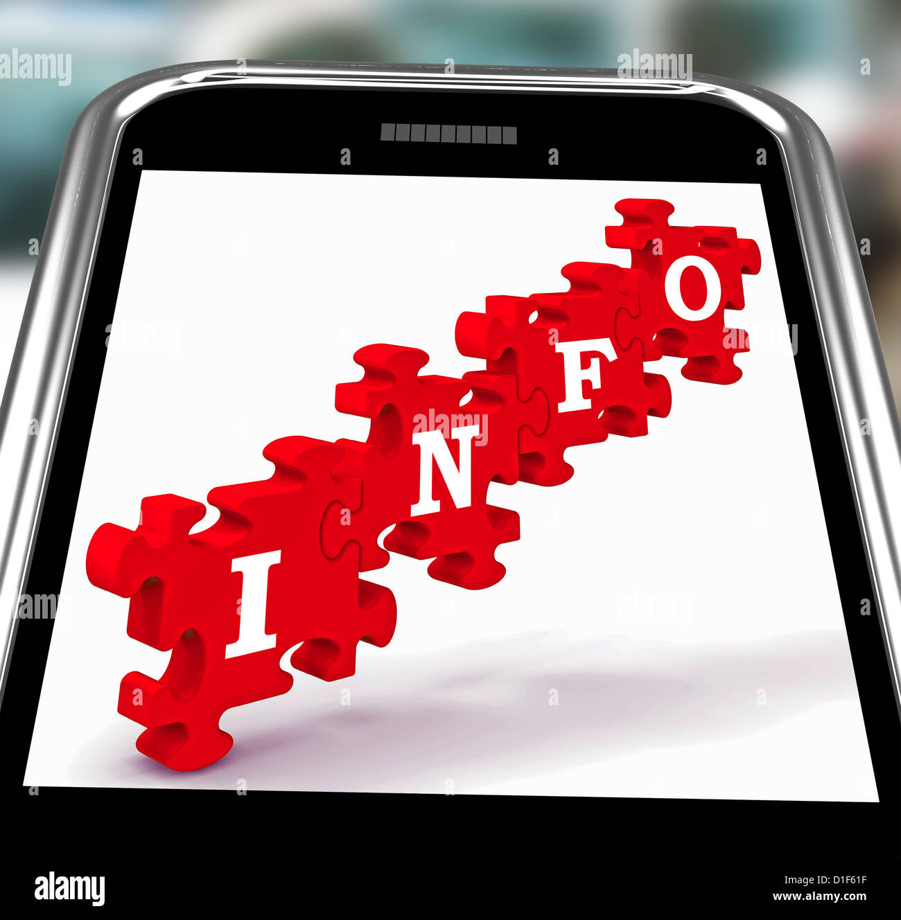 Info On Smartphone Shows Knowledge And Wisdom Stock Photo - Alamy