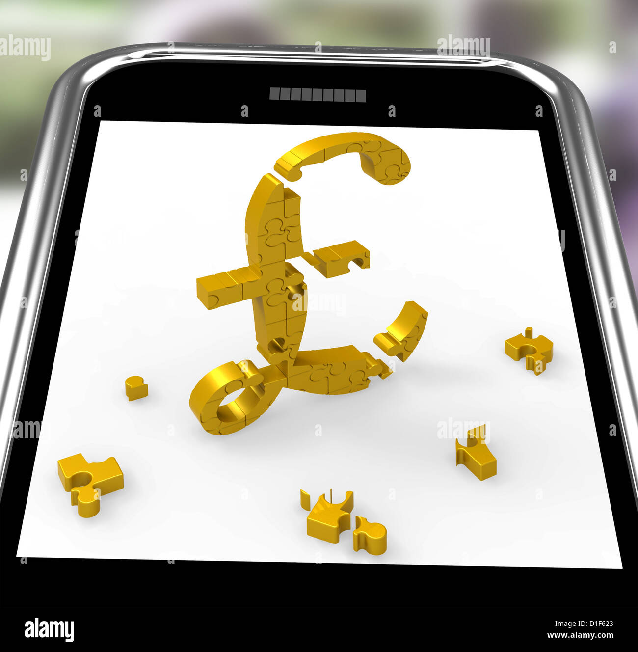 Pound Symbol On Smartphone Shows Britain Currency And Kingdom's Wealth ...