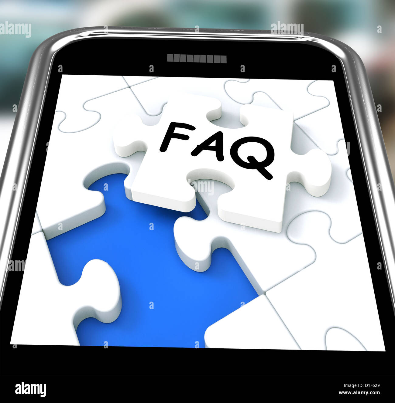 FAQ On Smartphone Showing Website's Questions And Support Stock Photo ...