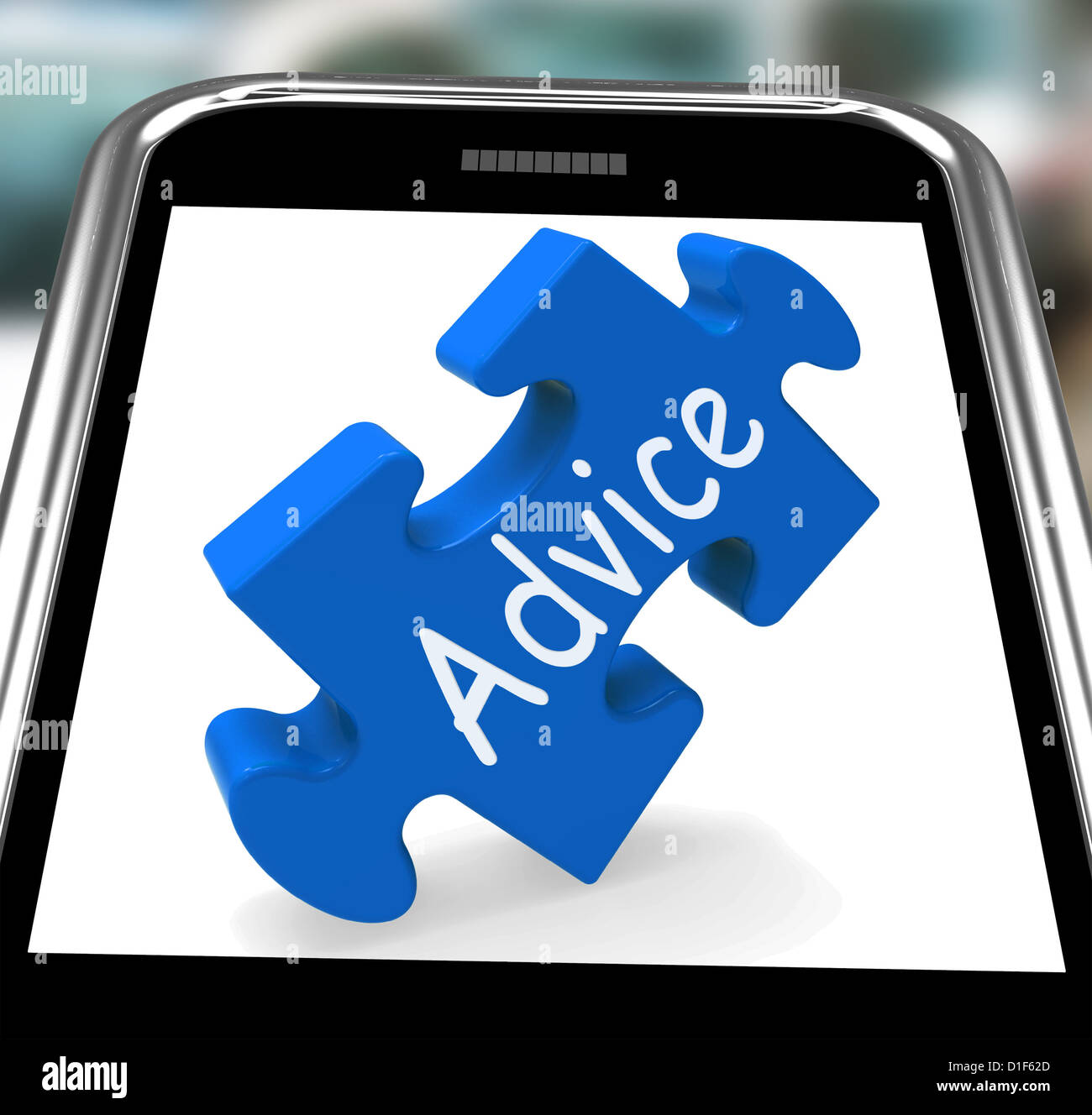 Advice On Smartphone Shows Guidance And Recommendations Stock Photo - Alamy