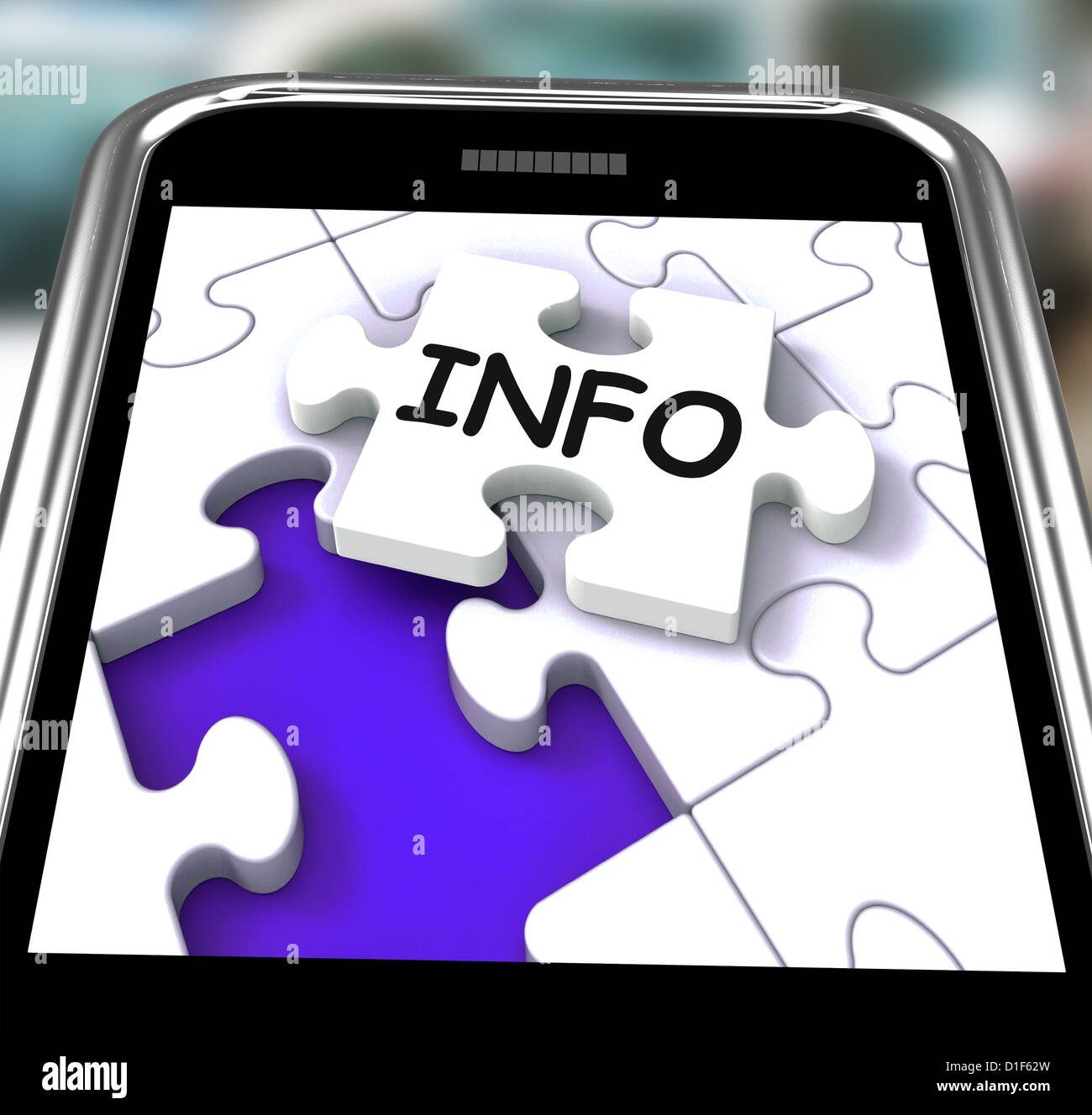 Info On Smartphone Showing Advisory And Orientation Stock Photo - Alamy