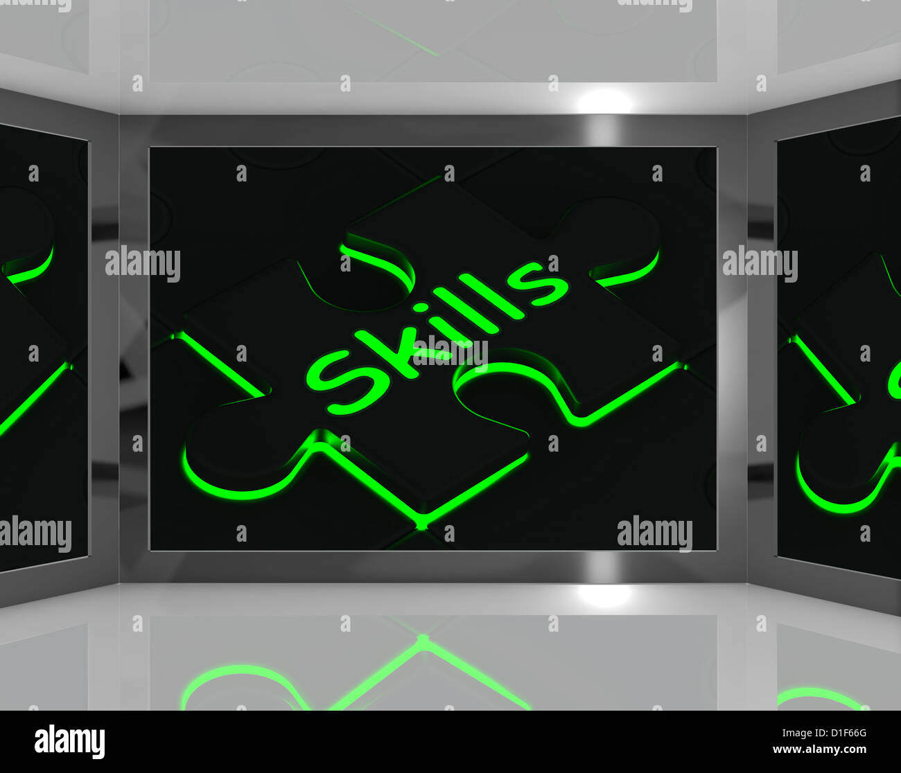 Skills On Screen Showing Aptitudes, Abilities And Talents Stock Photo ...