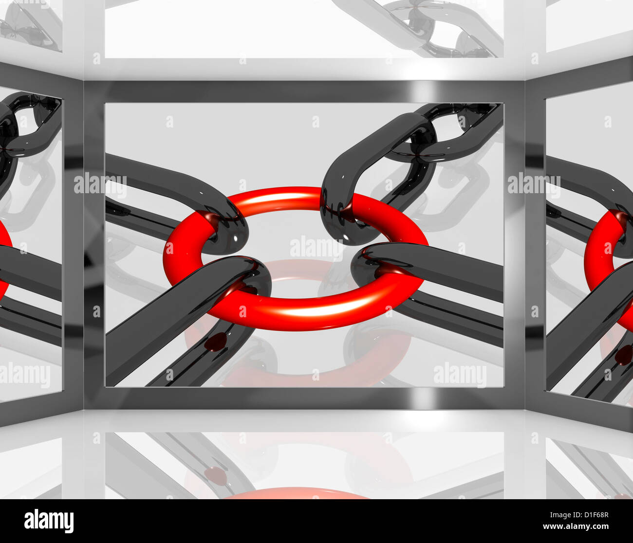 Chains Joint On Screen Showing Teamwork And Unity Stock Photo - Alamy