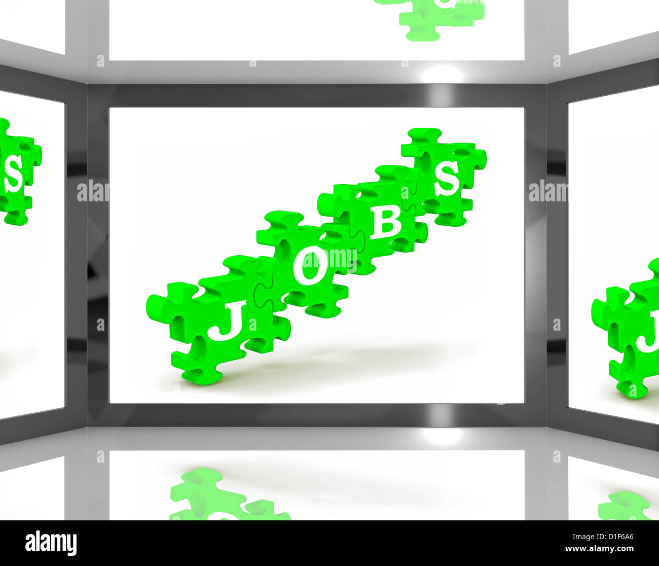 Jobs On Screen Shows Employment And Professions Stock Photo - Alamy