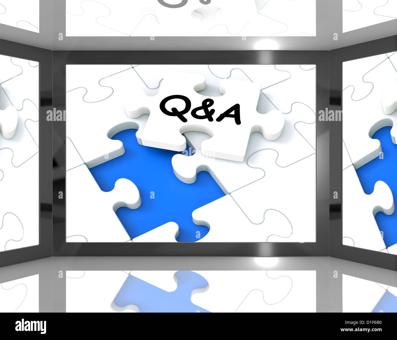 Q&A On Screen Showing Television's Guide Or Questionnaire Stock Photo ...