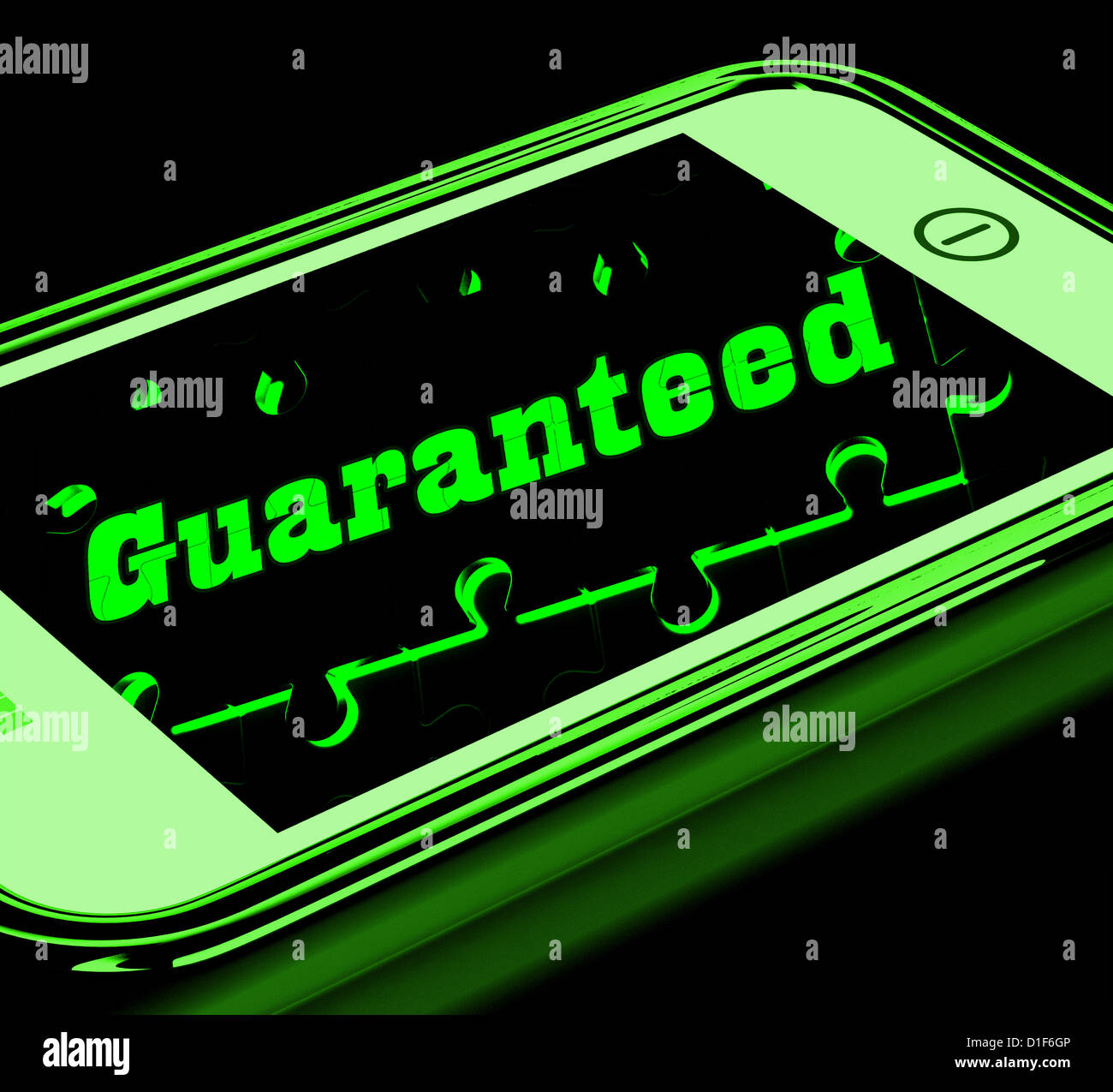 Guaranteed On Smartphone Shows Products Warranty And Certification ...