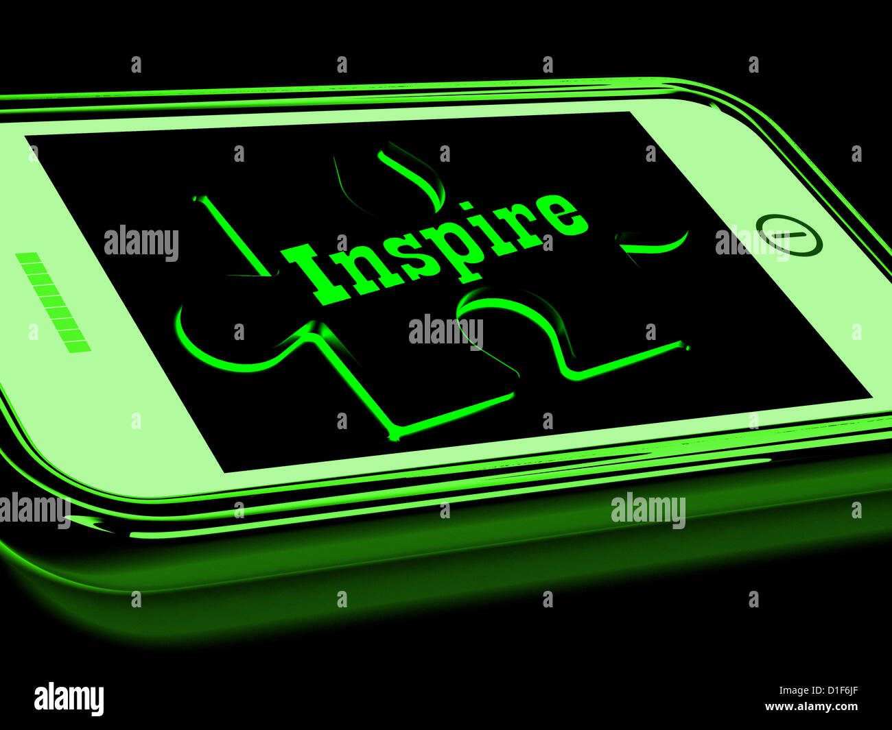 Inspire On Smartphone Shows Stimulation And Motivation Stock Photo - Alamy