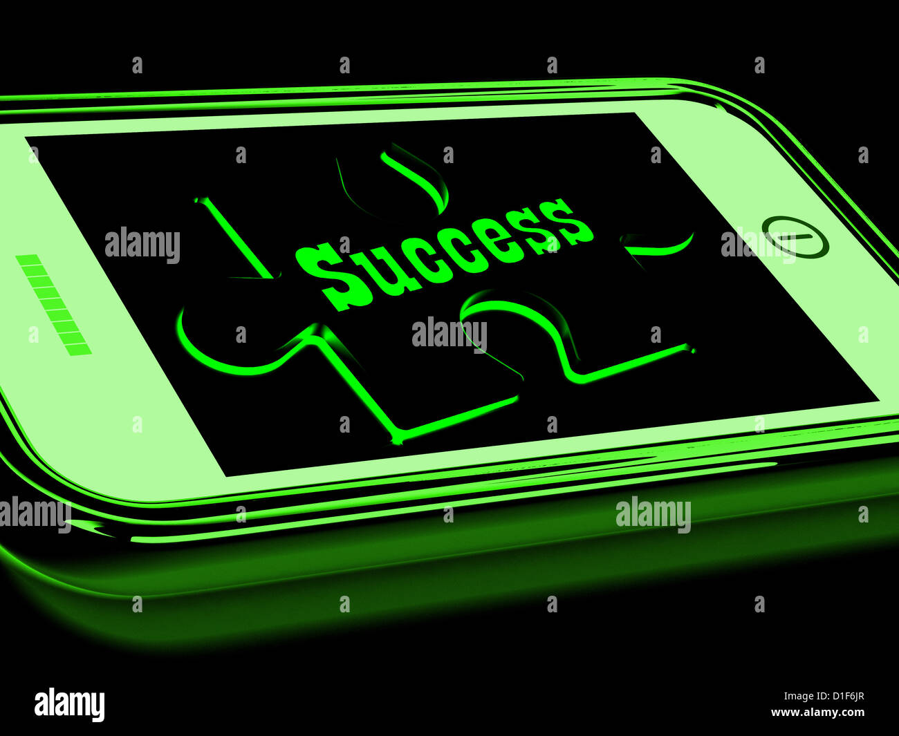 Success On Smartphone Shows Progression And Improvement Stock Photo - Alamy